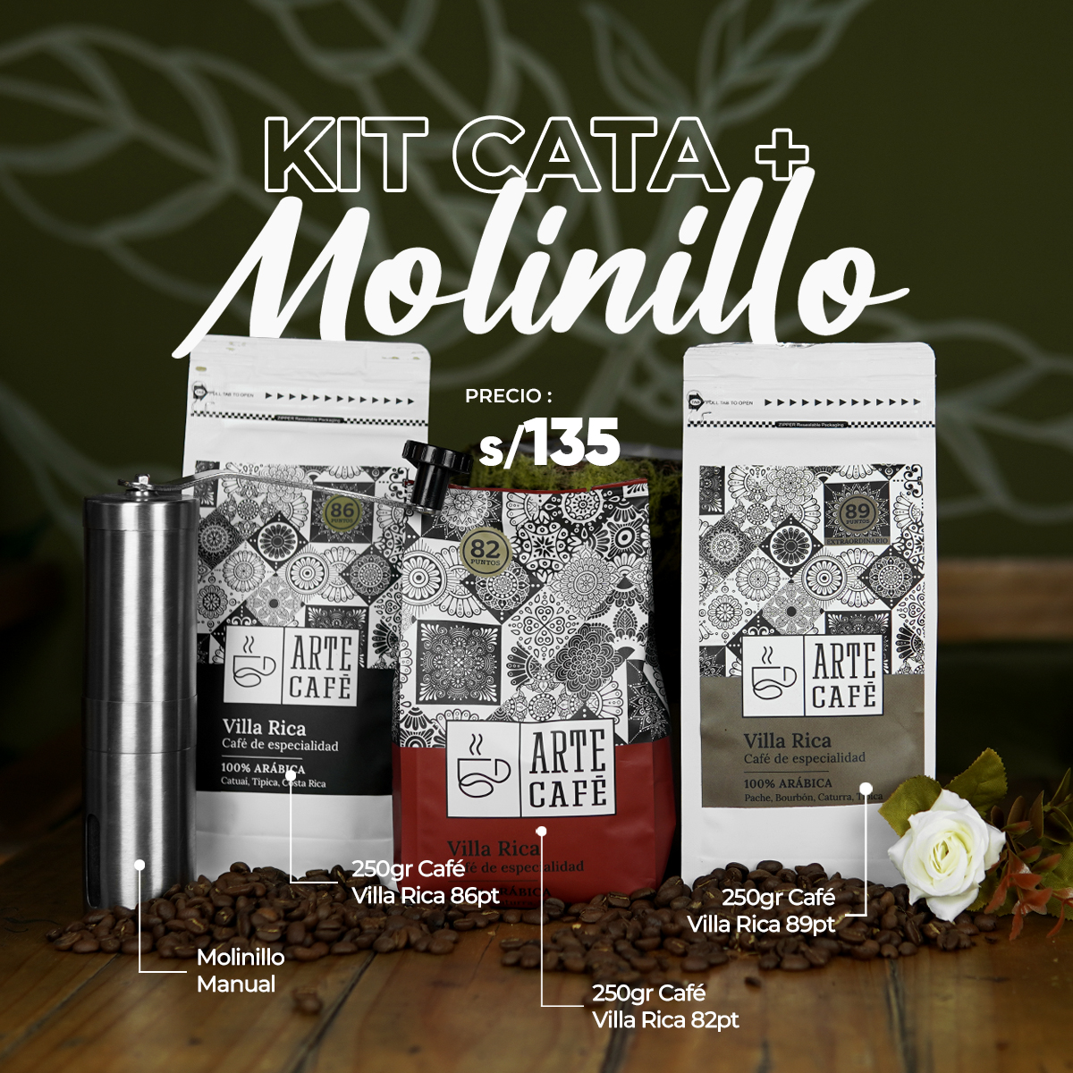 Kit Cafetero - Venta de café tostado en grano y molido - Arte Café Perú